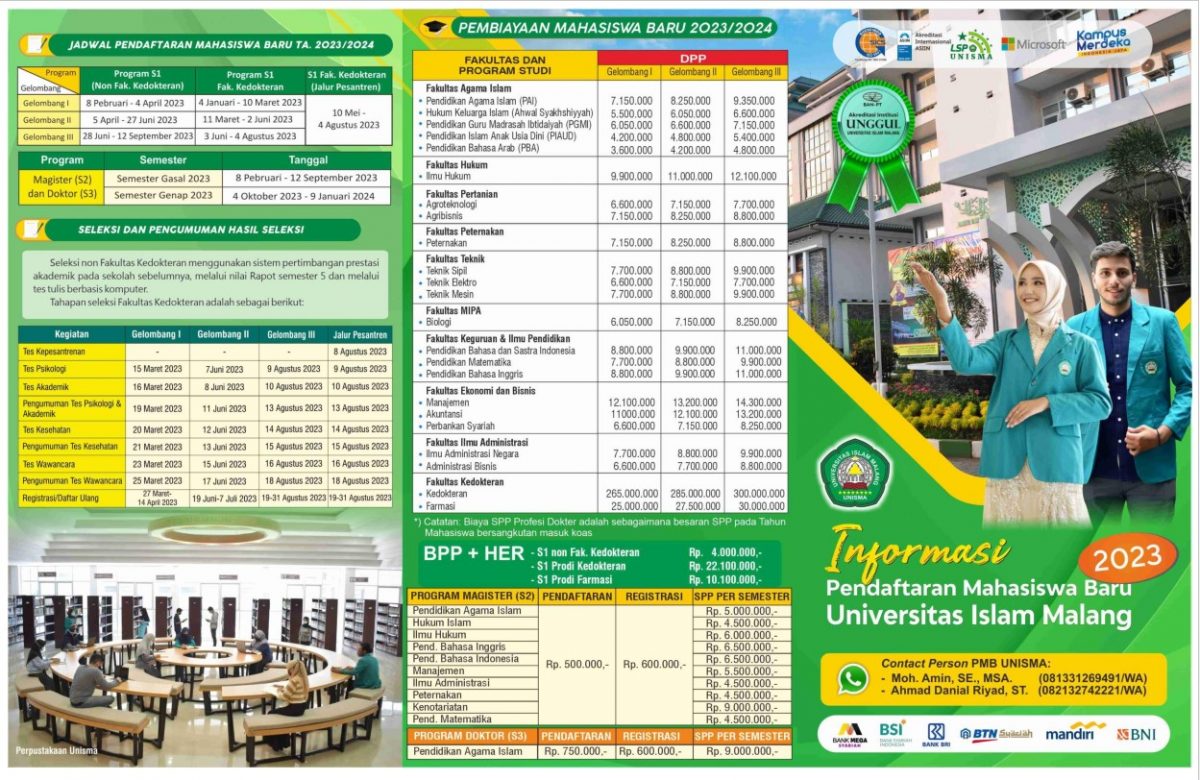 Penerimaan Siswa Baru UNISMA Tahun 2023 - YAYASAN UNIVERSITAS ISLAM MALANG